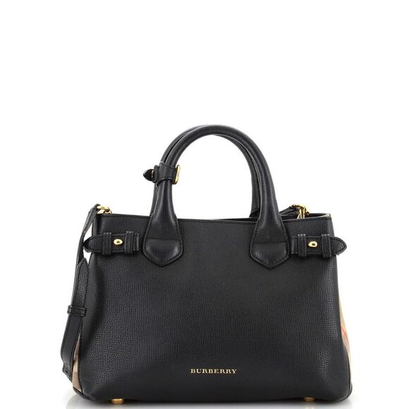 Burberry | Bags | Burberry Banner Tote Leather And House Check Canvas ...